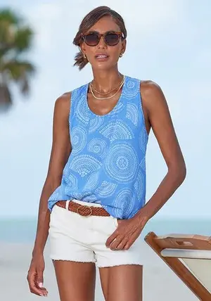 LASCANA Printed Twist Back Tank Top