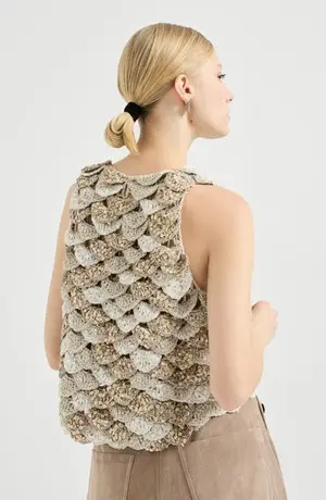 Brunello Cucinelli Embellished Crochet Top