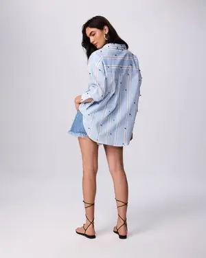THEO THE LABEL Echo Pearly Shirt - Astral/multi