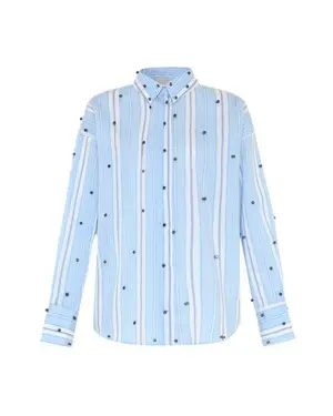 THEO THE LABEL Echo Pearly Shirt - Astral/multi