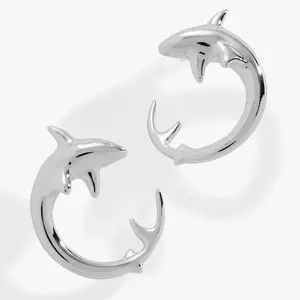 ALEX AND ANI Sculptural Shark Hoop Earrings
