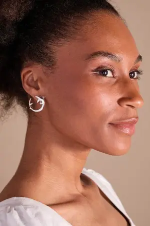 ALEX AND ANI Sculptural Shark Hoop Earrings
