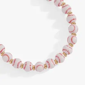 ALEX AND ANI Baseball Beaded Bangle Bracelet