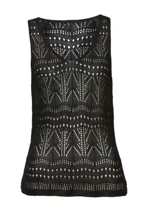 LASCANA Crochet V-neck Tank Top