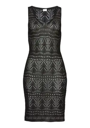 LASCANA Crochet Knit V-neck Cover-up Dress