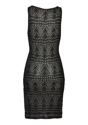 LASCANA Crochet Knit V-neck Cover-up Dress