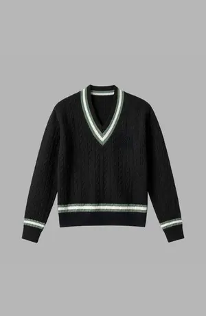 BLVCK Knit V-neck Sweater - Black