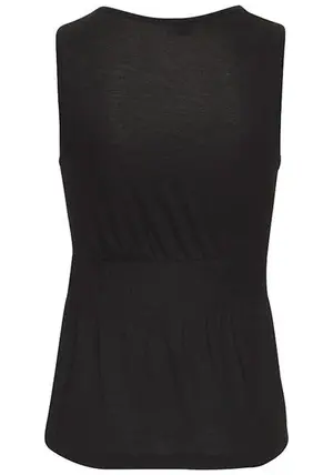 LASCANA Sleeveless V-neck Empire Waist Top - Black