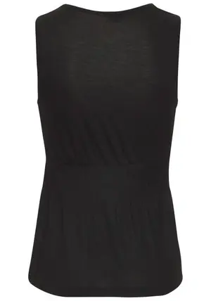 LASCANA Sleeveless V-neck Paisley Print Empire Waist Top - Black