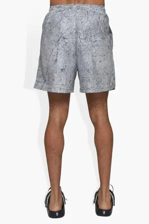 THE CELECT Smart Short With Faux Marble Print - Grey