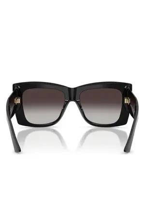 JIMMY CHOO Embellished Logo Square Sunglasses - Black/grey Gradient