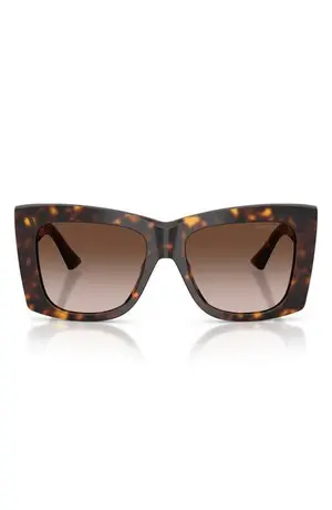 JIMMY CHOO Embellished Logo Square Sunglasses - Havana/gradient Brown