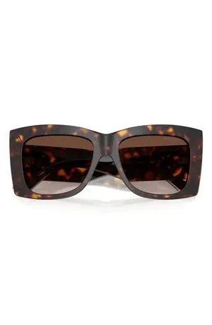 JIMMY CHOO Embellished Logo Square Sunglasses - Havana/gradient Brown