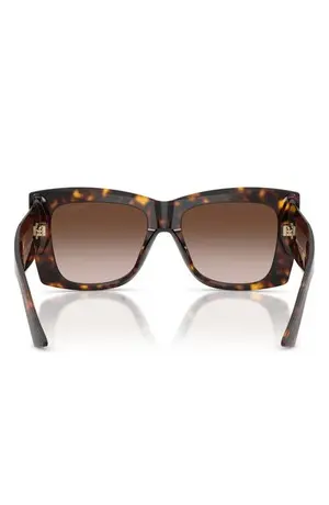 JIMMY CHOO Embellished Logo Square Sunglasses - Havana/gradient Brown
