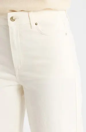 Paige Vanessa High Waist Ankle Wide Leg Jeans - Champagne Ecru
