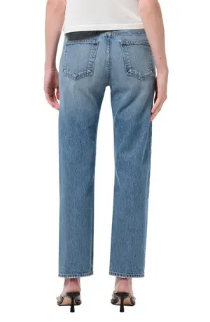 AGOLDE Frayed Waist Low Rise Ankle Slim Jeans - Rhythmic