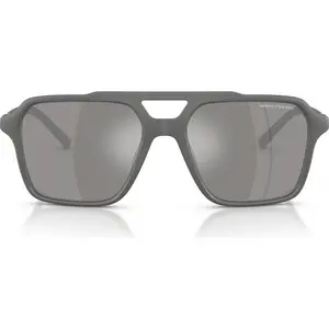 Armani Exchange Polarized Aviator Sunglasses - Grey/grey Mirror Silver