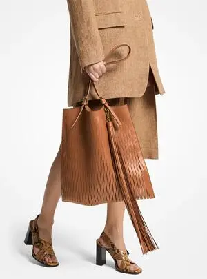 Michael Kors Marianne Perforated Leather Market Bag