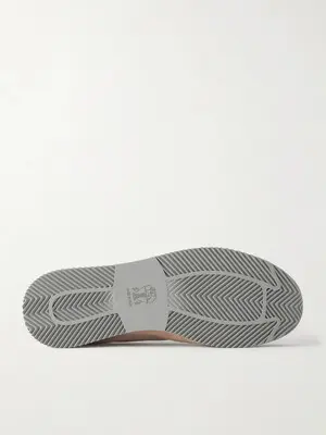 Brunello Cucinelli Suede-trimmed Canvas Low-top Sneakers