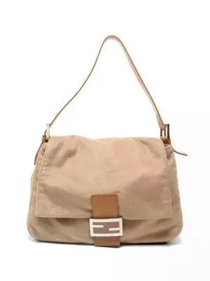 Fendi Wool Felt Baguette Shoulder Bag - Brown