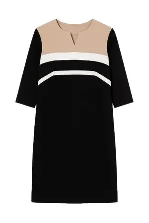 CONQUISTA Paneled V-neck Dress