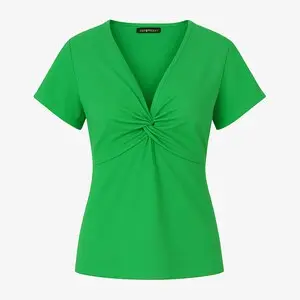 CONQUISTA Twist Front Jersey Top