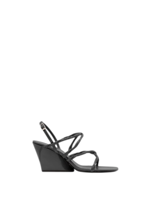 Proenza Schouler Twist Slant Wedge Sandals With Buckle Closure - Black