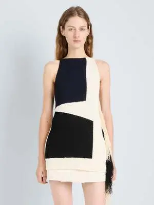 Proenza Schouler Saskia Top In Textured Fringe Intarsia