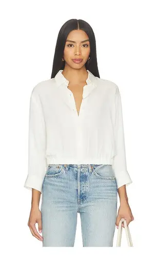 Theory Quarter Sleeve Cropped Shirt - Ivory