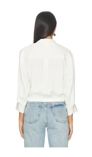 Theory Quarter Sleeve Cropped Shirt - Ivory