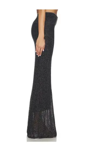 CAPITTANA Metallic Knit Full Length Skirt
