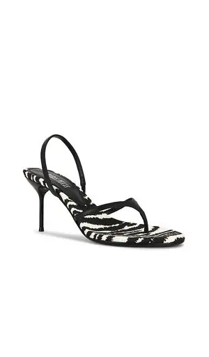 Paris Texas Lidia Thong Slingback Stiletto Sandal - White Zebra