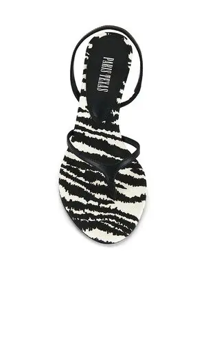 Paris Texas Lidia Thong Slingback Stiletto Sandal - White Zebra