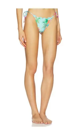 PQ SWIM Embroidered Lettuce Edge Tie Side Bikini Bottom