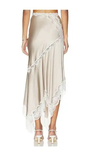LOVERS AND FRIENDS Midi Skirt With Lace Trim