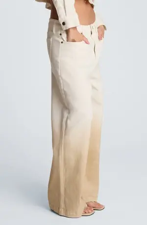 KENNETH COLE Ombré Comfort Stretch High Waist Wide Leg Jeans