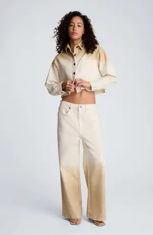 KENNETH COLE Ombré Comfort Stretch High Waist Wide Leg Jeans