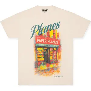 PAPER PLANES Planes Deli Cotton Graphic T-shirt - Eggshell