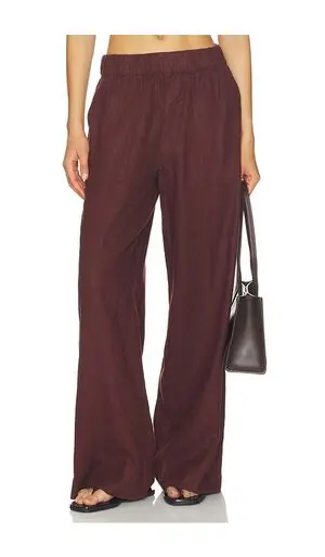 Beyond Yoga Easy Wide Leg Linen Pant - Brown