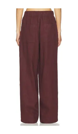 Beyond Yoga Easy Wide Leg Linen Pant - Brown