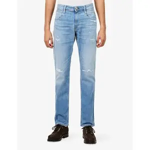 REPLAY Anbass Slim-fit Stretch-denim Jeans - Medium Blue