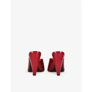 JUDE Patent-leather Heeled Mules - Red