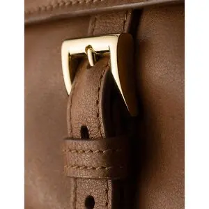 Prada Logo Plaque Leather Pouch - Brown