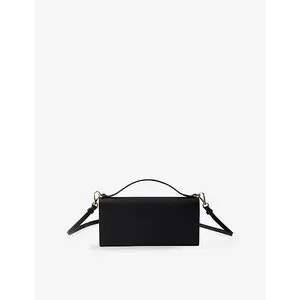 Prada Saffiano Shoulder-strap Leather Wallet - Black
