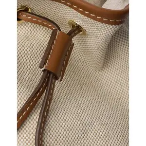 Prada Logo Plaque Canvas And Leather Pouch