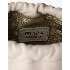 Prada Logo-plaque Leather Pouch - Neutral