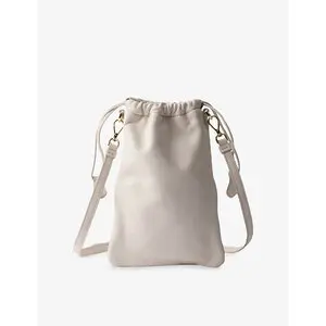 Prada Logo-plaque Leather Pouch - Neutral