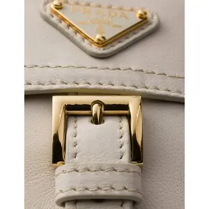 Prada Logo-plaque Leather Pouch - Neutral
