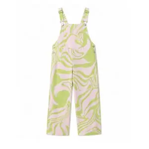 SAN MALÓ Doodle" Linen-blend Overalls - Green/pink
