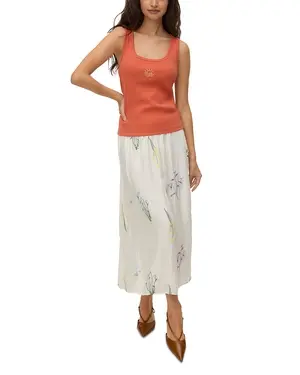 Vero Moda Embroidered Maxi Skirt - Snow White